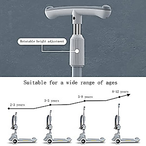 Scooter for Kids, Child Toddlers Toy, 3 Wheel Foldable Kick Scooters with Adjustable Height, Anti-Slip Deck, Flashing Wheel Lights, for Boys Girls Ages 2-12 Years Old (Blue (with seat))