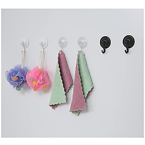 LuluEasy 2 Pack Suction Cup Hooks Strong Reusable Shower Hooks Clear Vacuum Suction Hanger for Towel Robe Wreath Festival Decoration Glass Window Wall Bathroom Kitchen