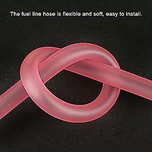 MECCANIXITY PVC Petrol Fuel Line Hose 3/16" x 5/16" 16ft Pink for Chainsaws Lawn Mower String Trimmer Blowers Small Engines