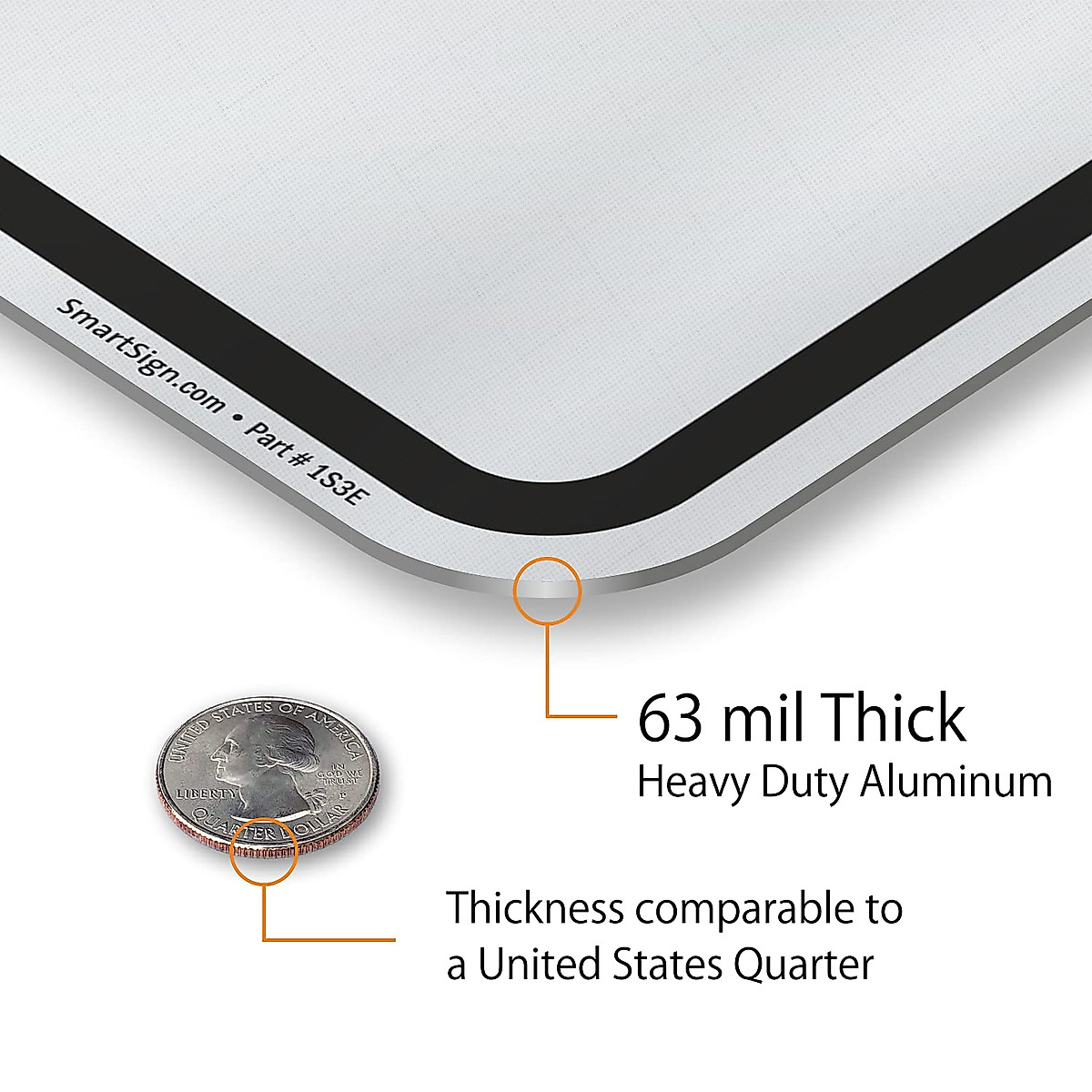 SmartSign 18 x 12 inch Blank Write-On Metal Sign, 63 mil Aluminum, 3M Laminated Engineer Grade Reflective Material, Black and White, Made in USA