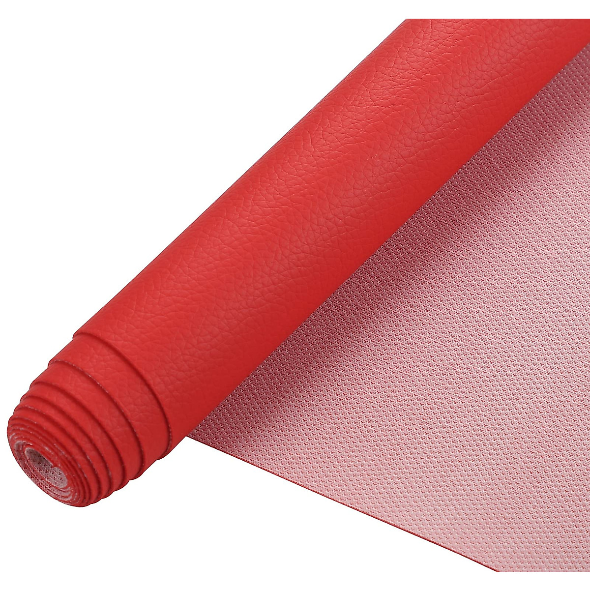 Picheng Lychee Texture Solid Color Faux Leather Sheets13.8 X53(35cmX135cm),Soft Faux Leather Roll Very Suitable for Making Crafts,Leather Earrings, Bows,Sewing DIY Projects (Red)