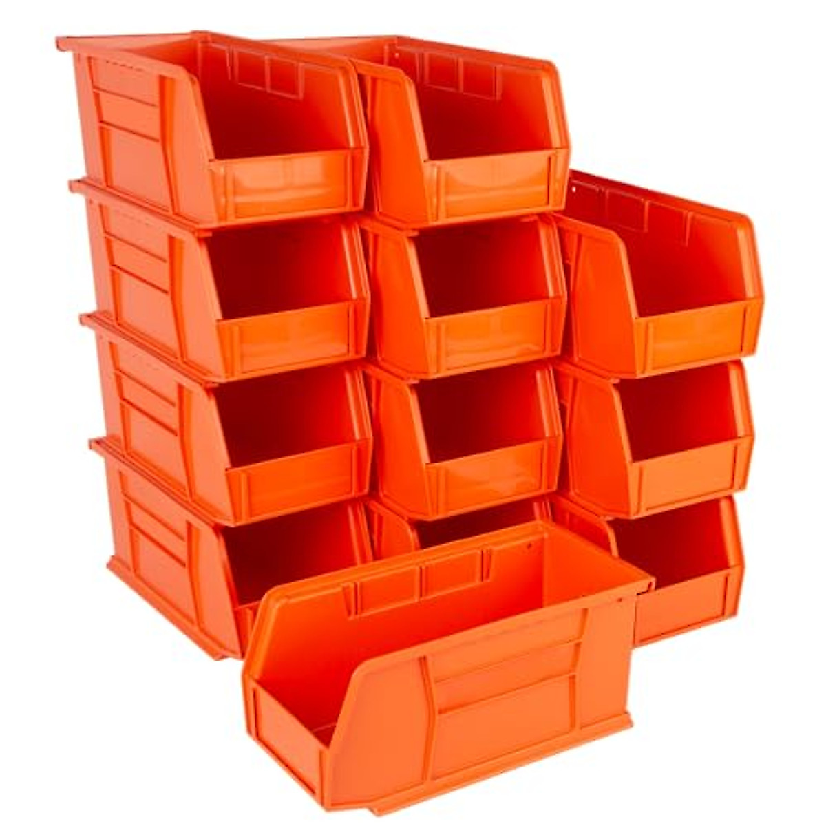 Hudson Exchange 11" x 5-1/2" x 5" (12 Pack) Plastic Stackable Storage Bin and Hanging Container, Orange