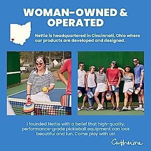 Nettie Pickleball Co - Classic Pickleball Paddle | USA Pickleball Association Approved | Lightweight Carbon Fiber Honeycomb Core (Ashbury)