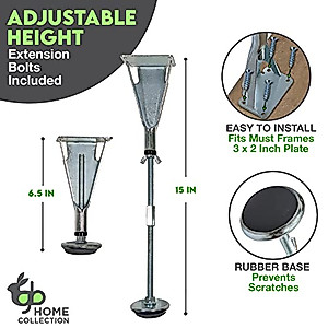 gb Home Collection Bed Frame Support Leg 6 pk, Steel Bed Center Leg Adjustable Height Bed Support Legs Adjustable, 6.5"-15", Bed Slats Support, Center Support, Bed Frame Legs for Queen, King Bed Legs