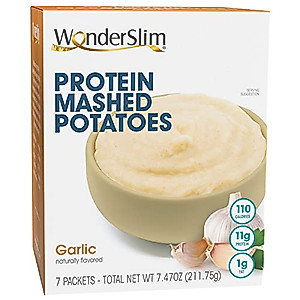 WonderSlim Instant Mashed Potatoes, Garlic, 11g Protein, Low Fat, Gluten Free (7ct)