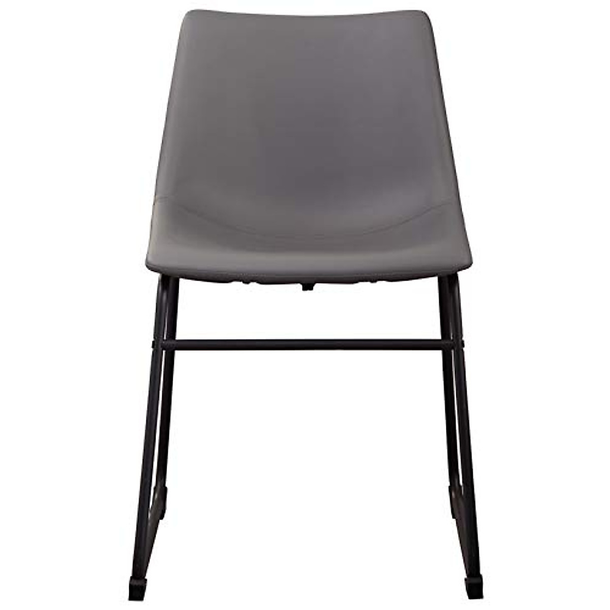 Signature Design by Ashley Centiar Urban Industrial 19" Faux Leather Bucket Dining Chair, 2 Count, Gray