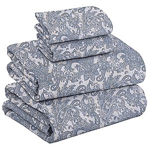 RUVANTI Flannel Sheets Full Size - 100% Cotton Brushed Flannel Bed Sheet Sets - Deep Pockets 16 Inches (fits up to 18") - All Seasons Breathable & Super Soft - Warm & Cozy - 4 Pcs - Aura