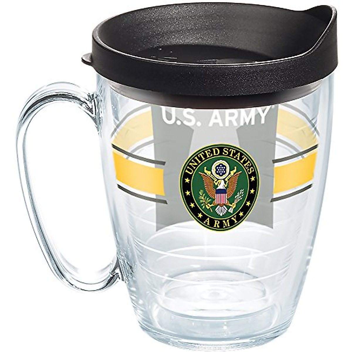 Tervis Army Pride Tumbler with Wrap and Black Lid 16oz Mug, Clear