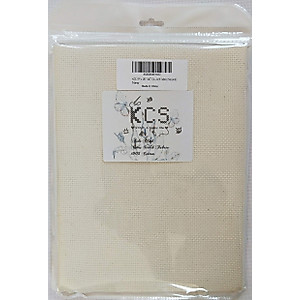 19" x 28" 14CT Counted Cotton Aida Cloth Cross Stitch Fabric (Natural)