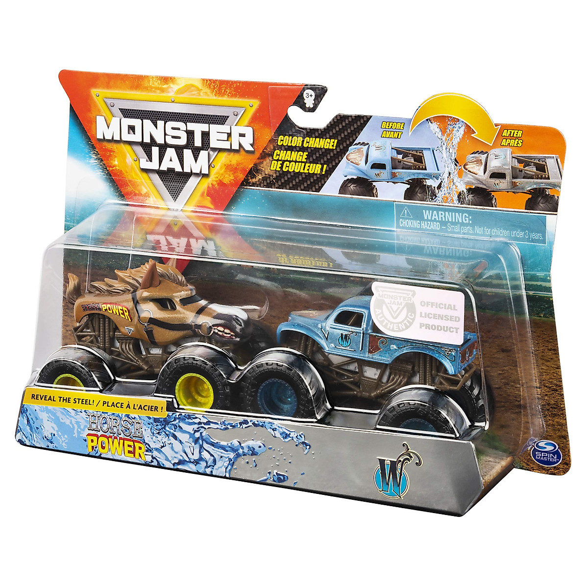 Monster Jam 1:64 Scale Color Change Horse Power Vs W Whiplash