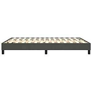 vidaXL Box Spring Bed Frame Home Indoor Bedroom Bed Accessory Wooden Upholstered Double Bed Base Furniture Dark Gray 53.9"x74.8" Full Velvet