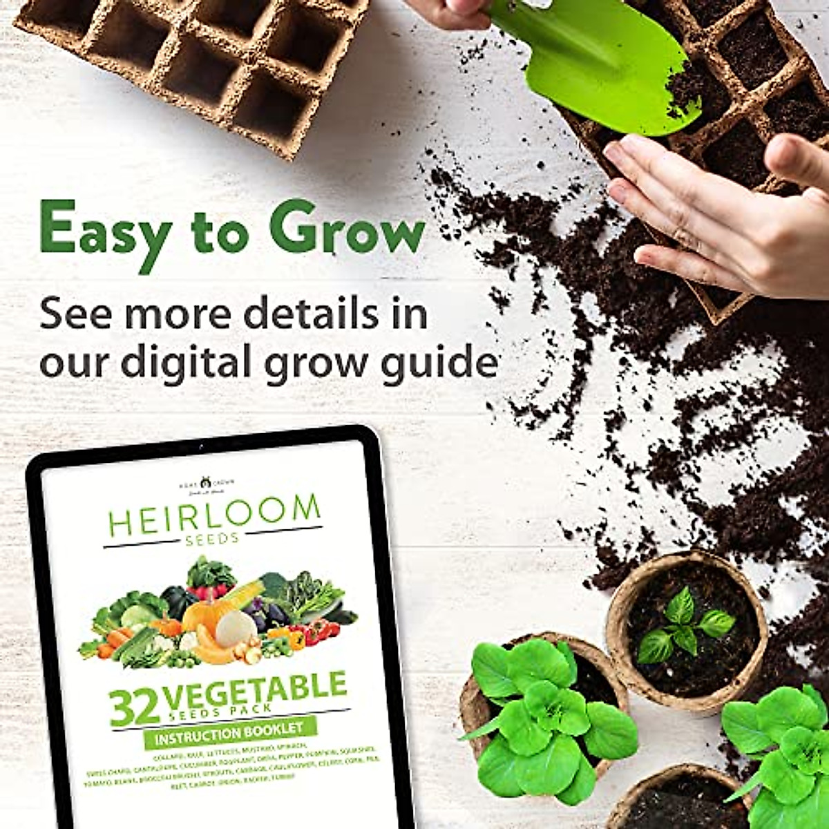 32 Heirloom Vegetable and Fruit Seeds for Planting - 16,000+ Seeds | Non-GMO Survival Seed Vault | High Germination | 32 Varieties of Vegetable Seeds for Your Home Survival Garden - Packaging may vary