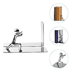 SZYAWsd File Sorters Bookends Book Decorative Bookendshelves Stopper Bookshelf Ends Decor Metal Desktop Cable Extension Headphone Books Stand Holder