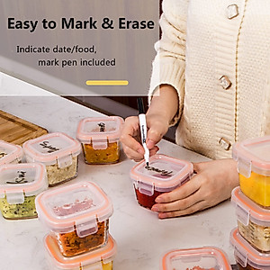 KidMoments 6 oz Set of 12 Glass Baby Food Jars, Glass Containers with Airtight Lids for Toddler, Reusable Leakproof Baby Bullet Jars with Small Size, Oven, Freezer, Microwave & Dishwasher Safe