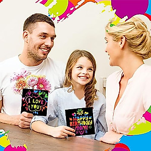 RMJOY Scratch Art Mini Notes: 160 Rainbow Scratch Paper Card Craft Magic Pad Kit Birthday Gift Toy for Kids Fun Art and Craft Bulk Set for Girl Boy Party Favor Stocking Stuffer Halloween Christmas