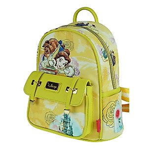 KBNL Beauty and the Beast 11 inch Vegan Leather Mini Backpack - A21951, Multicolor, Medium