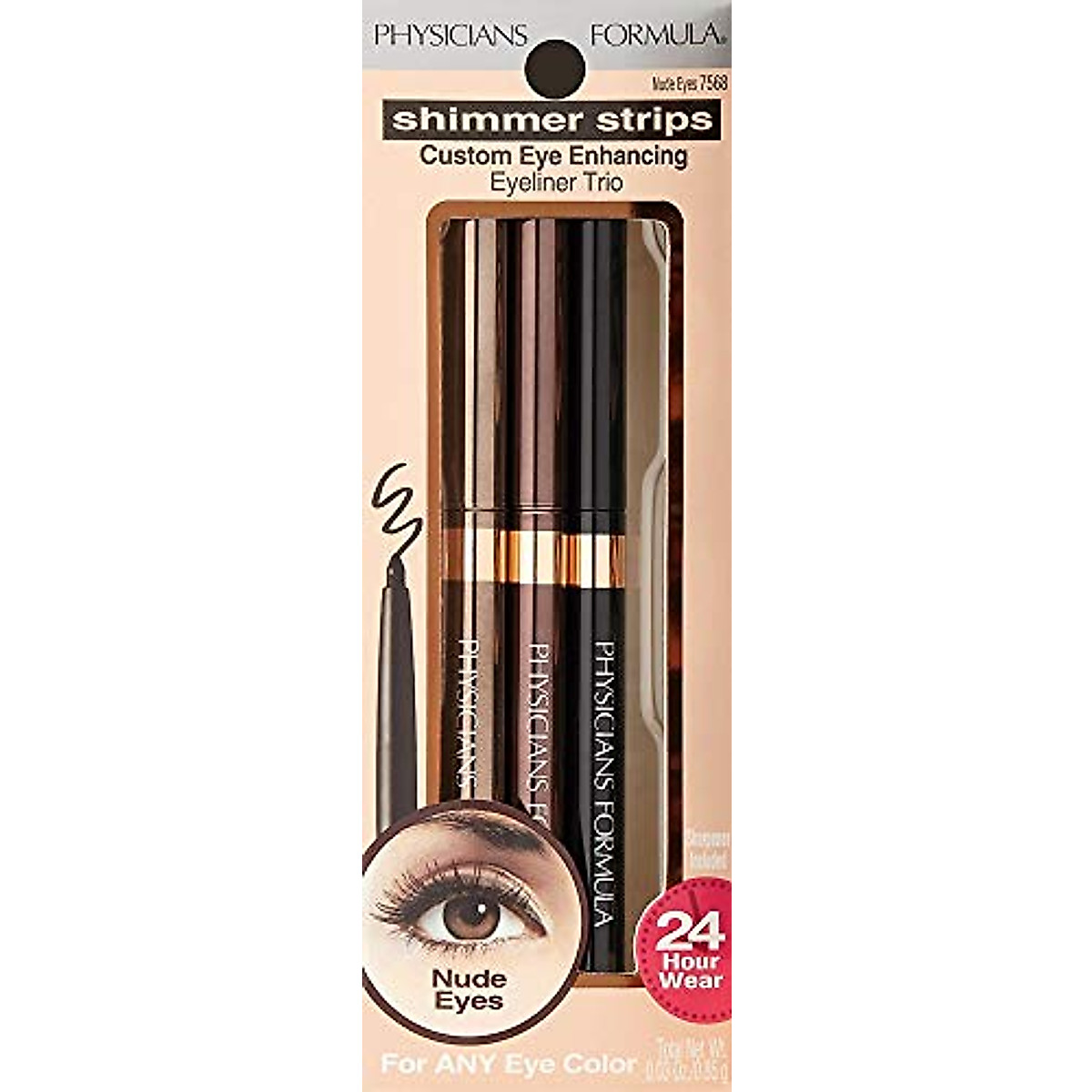 Physicians Formula Shimmer Eyeliner Pencil Set Of 3, Black, Dark Brown, Brown, Custom Eye Enhancing Eyeliner Trio, Dermatologist Approved