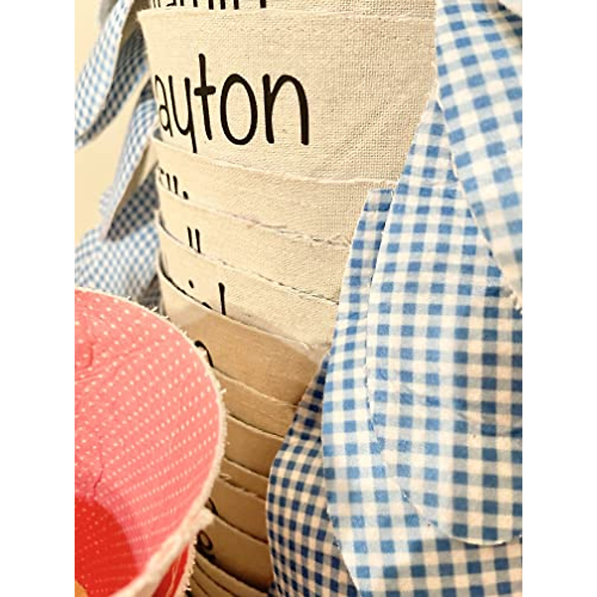 Personalized Easter Basket/Rustic Bunny Easter Baskets/Canvas Easter Tote/Bunny Ears Easter Basket with Name/Soft Easter Pail