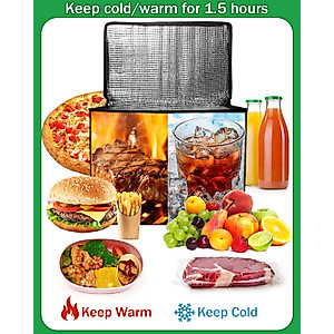 Colemoly Reusable Grocery Bags 4 Pack Shopping Bags Insulated Bag (Black 16x13x10 inch)