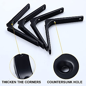 Corner Floating Shelves Set of 4 | Corner Wall Shelves | Wall Mounted Corner Storage Display Shelving for Bathroom, Bedroom, Living Room, Kitchen | 16" W x 11-2/5" D | L-Shaped, Matte Black