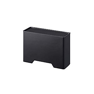 YAMAZAKI Home Dispenser with Lid | Hygiene Station | Magnetic, Free-Standing | Steel | Face Mask Storage, One Size, Black