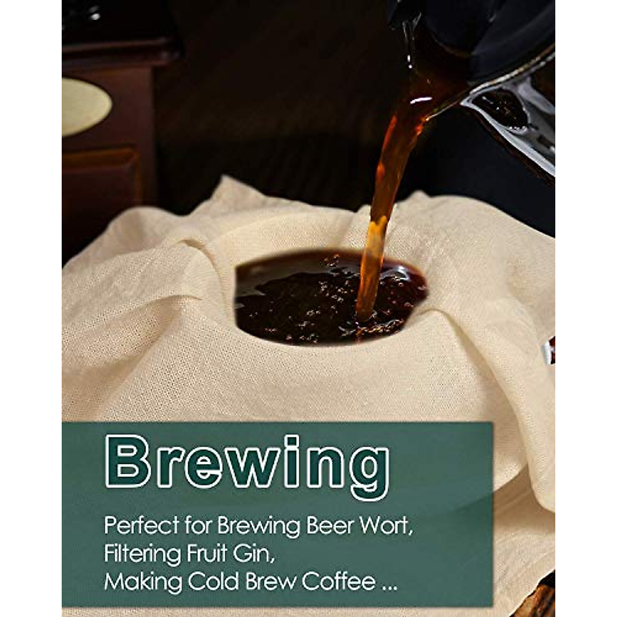 6 PCS 20x20 Inch Hemmed Cheesecloth, Grade 100, 100% Unbleached Cotton Fabric Ultra Fine Reusable Muslin Cloth for Straining, Cooking, Baking, Home