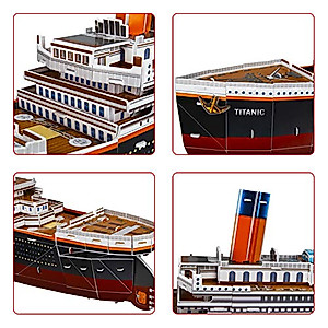 WISESTAR 32.2" L Large Titanic 3D Puzzles Model for Adults and Kids, 116PCS Sinking Cruise Boat Ship Play Model Game Toy Craft Kits, Educational Toy Birthday Gift for Boys Girls