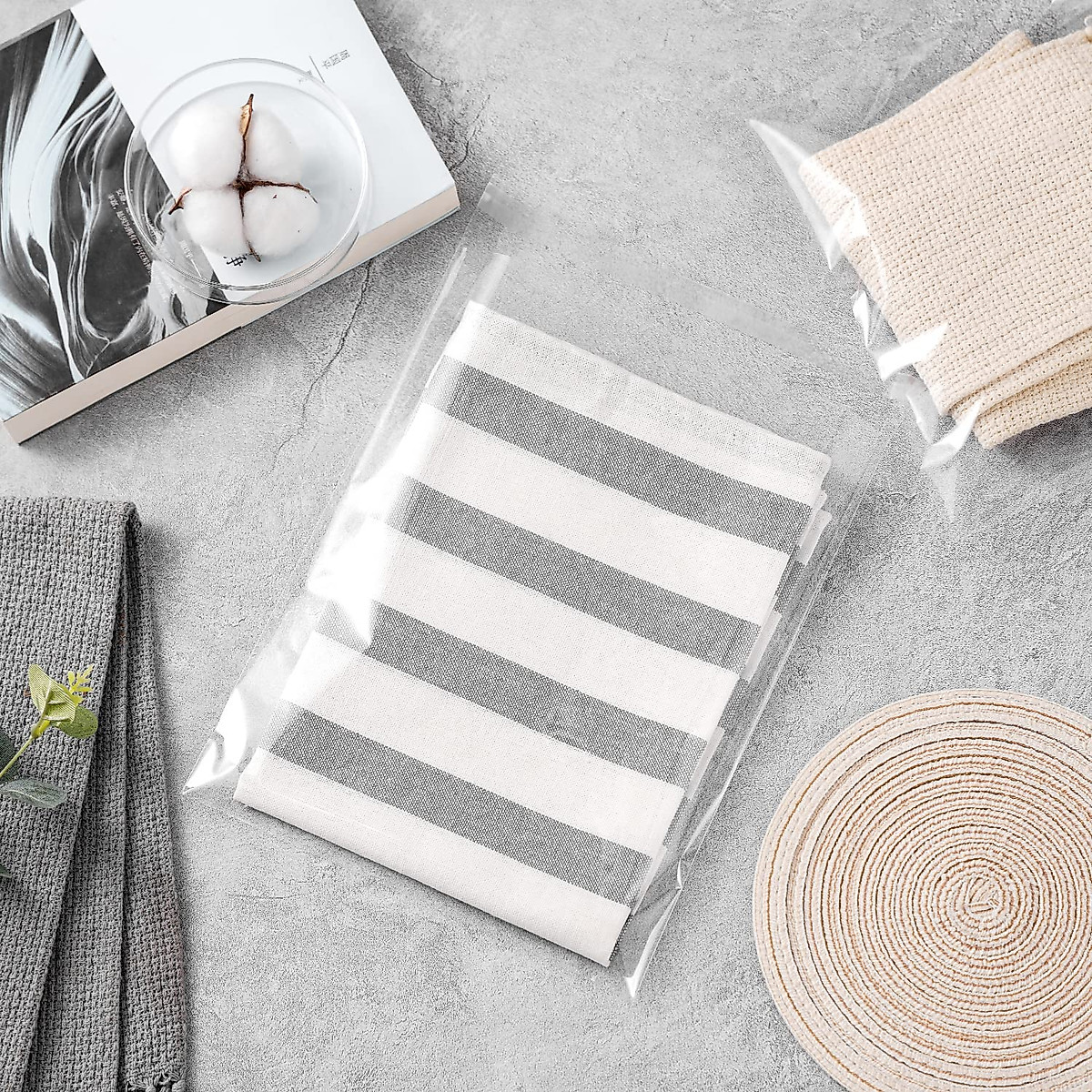 Nistar 200 Count 9x 12Inch Self Seal Clear Cello Cellophane Bags Resealable Plastic Apparel Bags Perfect for Packaging Clothing, T-Shirt, Brochure, Photo, Prints, Envelopes Pictures, Handicraft Gift