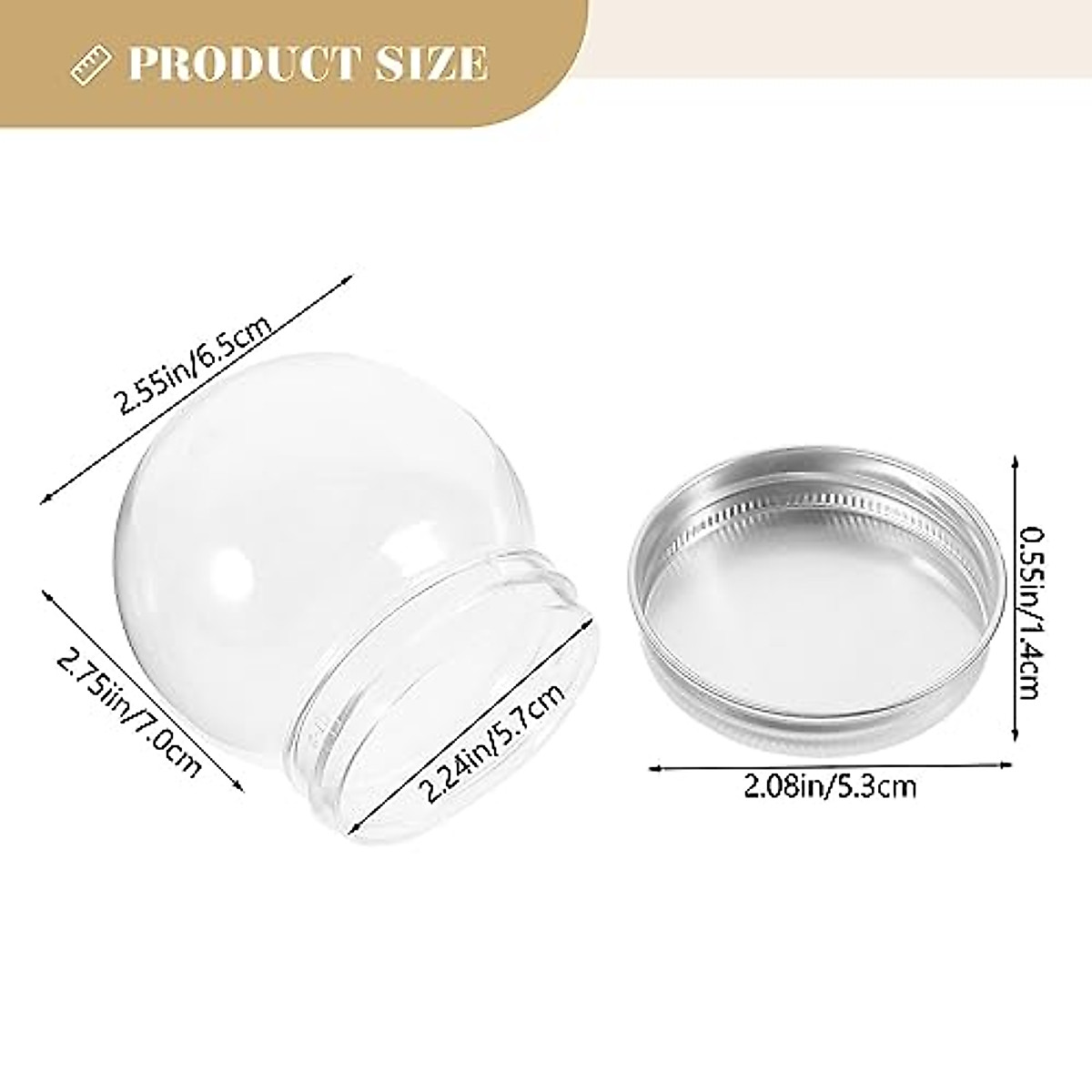 Globe 12pcs DIY Snow Globe Clear Plastic Water Globe Clear Snow Globe with Screw Off Cap for DIY Crafts Home Decoration Gifts Bottles