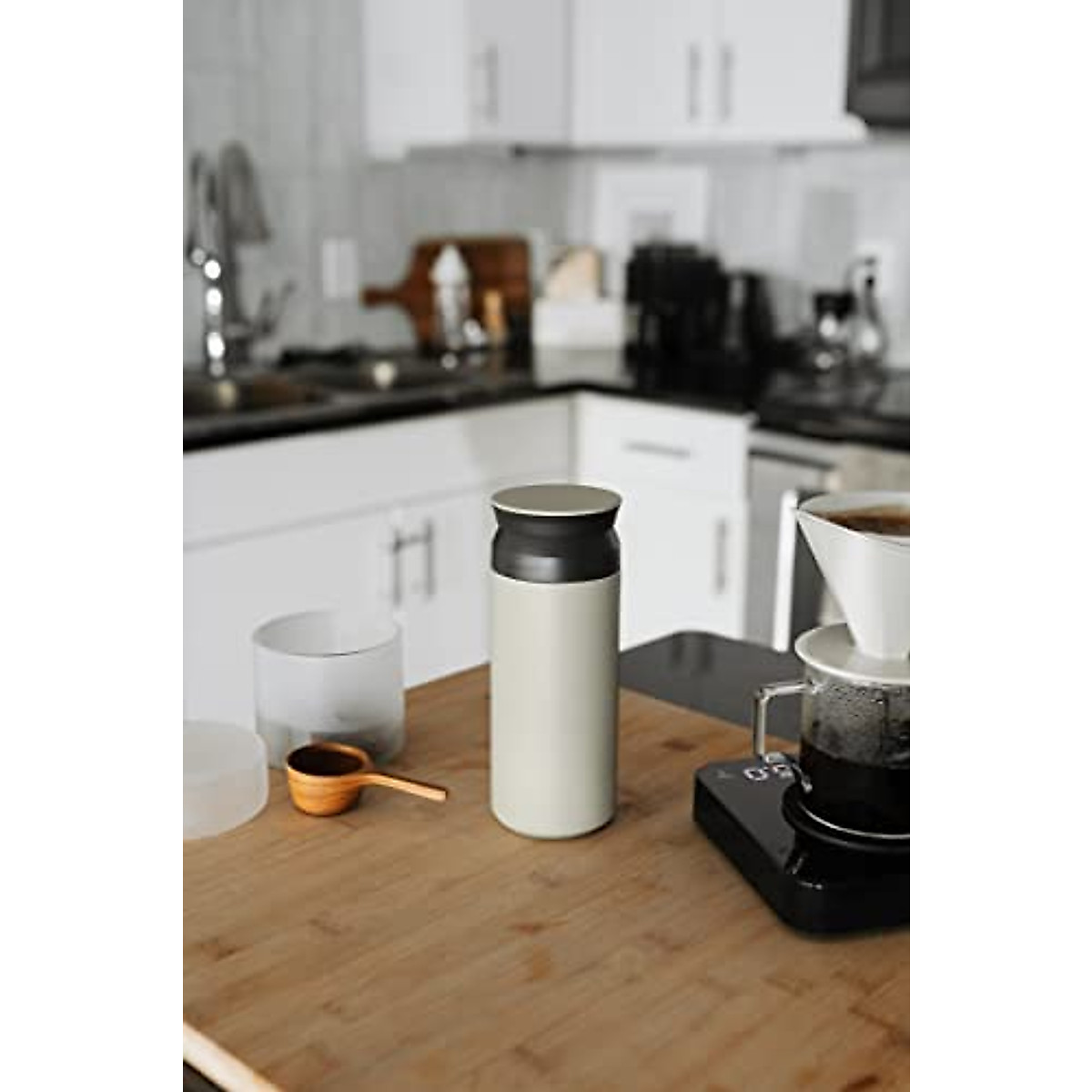 KINTO 20929 Travel Tumbler, 11.8 fl oz (350 ml), Sand Beige, Vacuum Double Layer Structure, Heat and Cold Retention