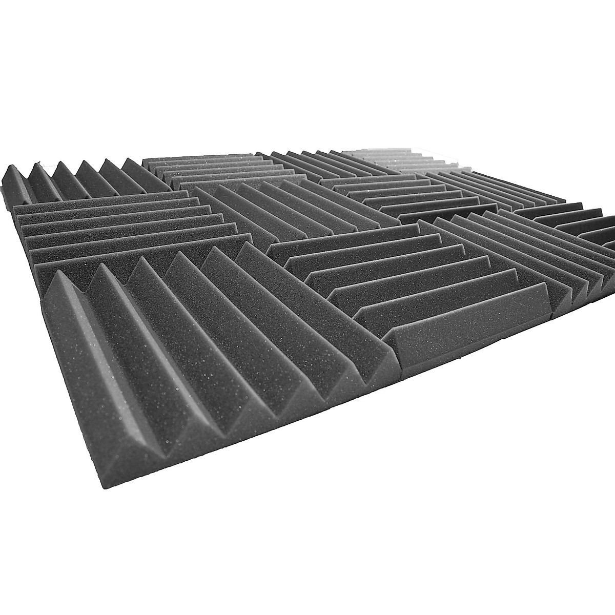 Pro Studio Acoustics - Charcoal - 12"x12"x2" Acoustic Wedge Foam Absorption Soundproofing Tiles - 12 Pack