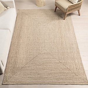 nuLOOM Braided Indoor/Outdoor Area Rug, 5' Round, Wynn Tan