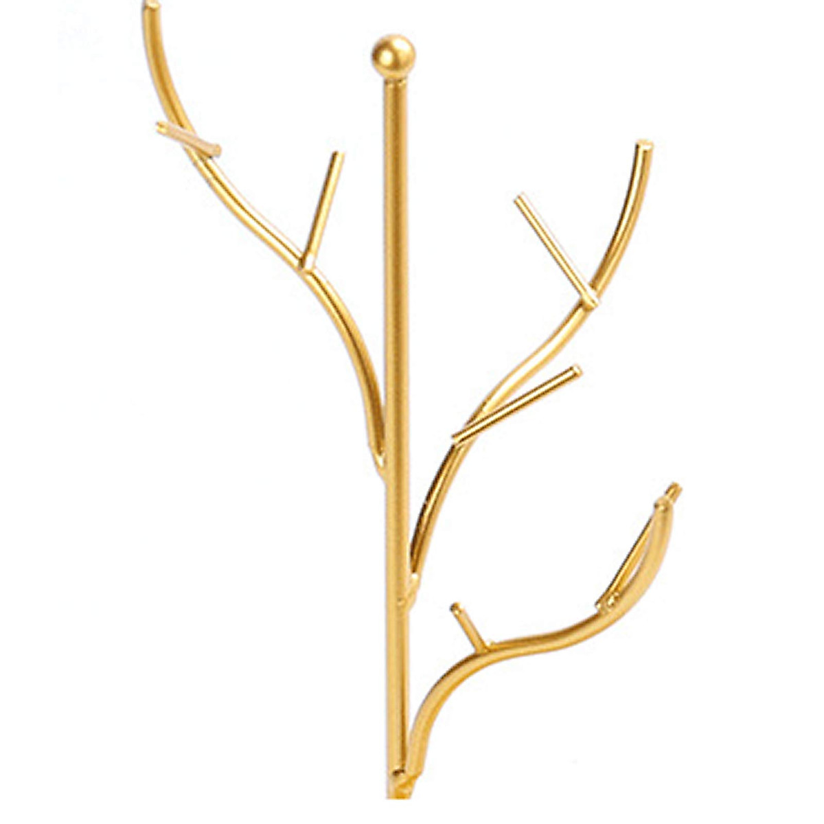 ChezMax Jewelry Display Necklace Earring Organizer Holder Metal Birds Tree Stand with Tray Antique Bracelet Rings Rack Tower Decoration for Women Girl Gold 9.4 Inch