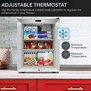 Whynter CDF-177SB Countertop Reach-In 1.8 cu ft Display Glass Door Freezer, White, One Size