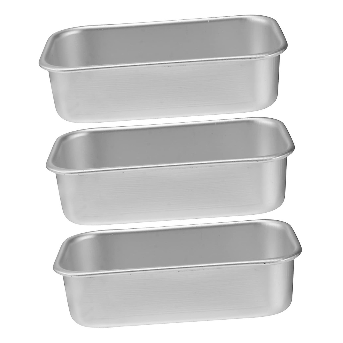 HEMOTON Professional Use Baking Tray 3 Pcs Toast Cake Baking Plate Sturdy Easy to Clean Silver Color