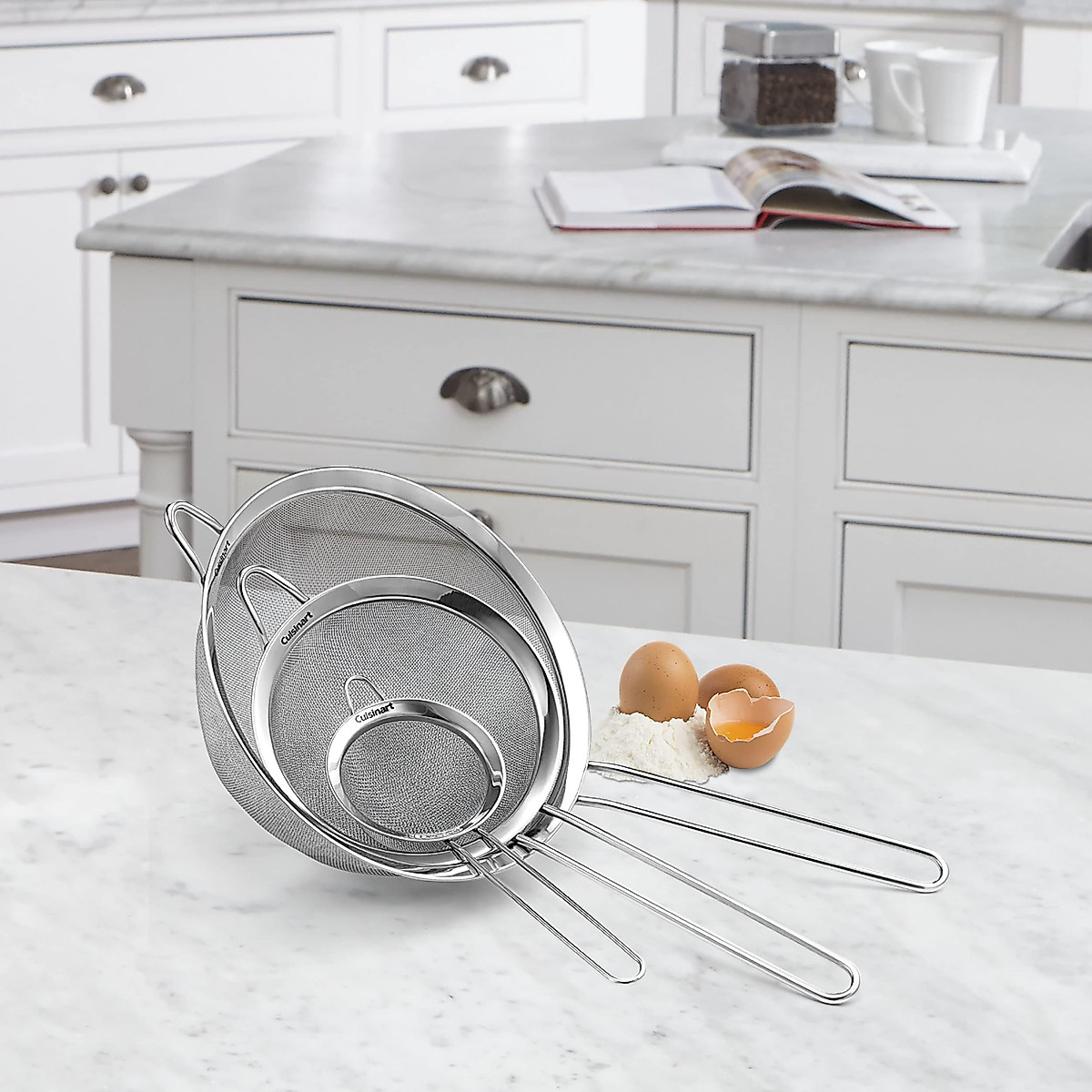 Cuisinart CTG-00-3MS Set of 3 Fine Set of Mesh Strainers, Stainless Steel, Pack of 3