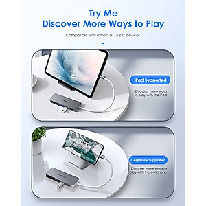 LENTION USB C Hub with 3 USB 3.0 & SD/Micro SD Card Reader Compatible Iphone15, 2023-2016 MacBook Pro, New Mac Air/iPad Pro/Surface, More, Stable Driver Certified Type C Adapter (CB-C15, Space Gray)