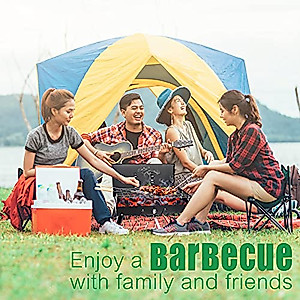 Bltong Charcoal Grills Portable Oven Mini BBQ Grill Foldable Barbecue Grills for Camping Patio Backyard and Anywhere Outdoor Cooking Black