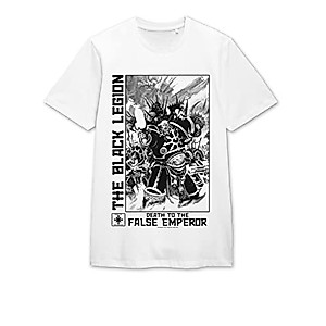 Bioworld Warhammer 40000 Black and White Black Legion Men's White Graphic Tee-XXL
