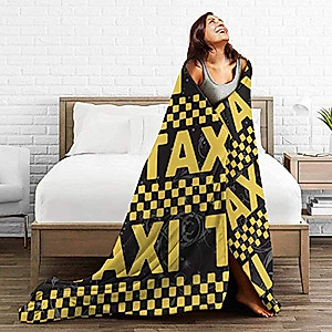 Fleece Blanket Taxi Driver Cab Throw Blanket Warm Cozy Ultra Printed Fleece Blankets for Bed Sofa Couch