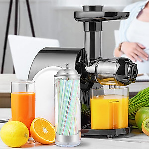 Worldity 1Pcs Plastic Straw Dispenser and 100Pcs Drinking Straw, Straw Holder with Stainless Steel Lid, Transparent Straw Dispenser for Pencils, Stir Sticks, Drinking Straw