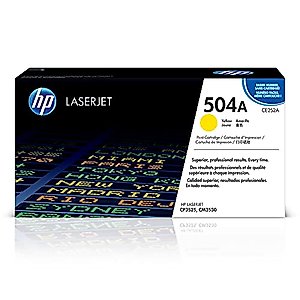 HP 504A Yellow Toner Cartridge | Works with HP Color LaserJet CM3530, CP3525 Series | CE252A