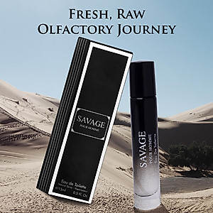 Savage for Men Edt Top notes of Calabrian, Bergamot & Blend of Pepper, Ferrera Lavender & Vetiver Fresh & Woody Fragrance for Everyday Use 0.5 fl Oz (15ml) Bottle for Home & On-The-Go Use Tsa Ready