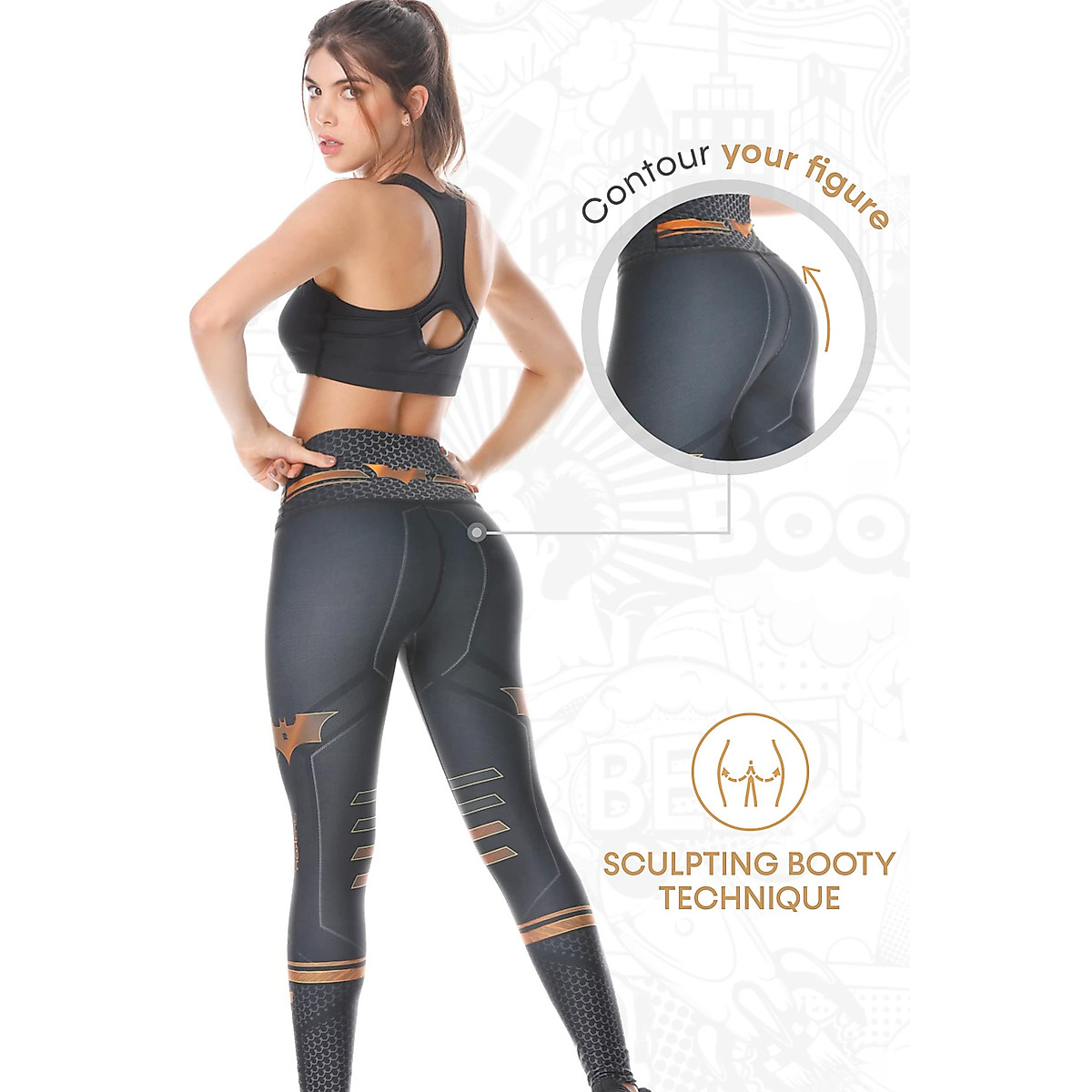 Active4U Drakon Wear Compression Leggings Pants for Women Drakon (Bat)