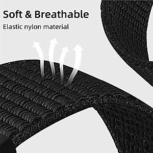 DaQin Compatible with Galaxy Watch 6 Band/Galaxy Watch 5 4 Band 40mm 44mm, 20mm Sport Nylon Band for Samsung Galaxy Watch 6 4 Classic/Galaxy Watch 5 Pro Band/Galaxy Watch Active 2 Band Women Men,Black