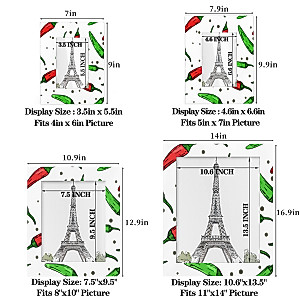 Pardick Chilli Peppers 4x6 Picture Frame, Green Red Chilli Wooden Photo Frames for Tabletop and Wall Display, Picture Frame Home Office Decor