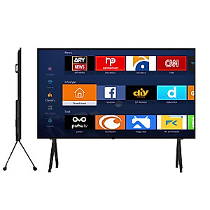 GTUOXIES 98 Inch 4K Movable Digital Signage TV Wide Screen, Home, Commercial with Built-in Speakers, Earphone, AV, Coaxial, Android, Full Array LED