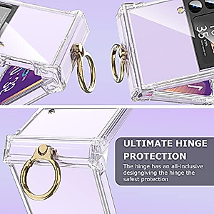 Case with Hinge Protection Clear Samsung Flip 4 Case with Kickstand Protective Cover for Samsung Galaxy Z Flip 4 5G (2022) - Clear