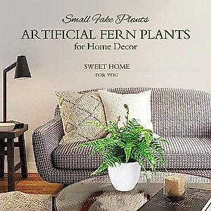 NOUKOW 14" Small Fake Boston Ferns Artificial Plants for Home Decor intdoor Fake Potted Plants for Office Desk Farmhouse Room Decor