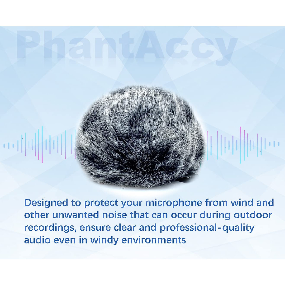PhantAccy Pop Filter/Windscreen for Blue Yeti and Yeti Pro Microphones, Furry Mic Cover for Wind and Ambient Noise Reduction
